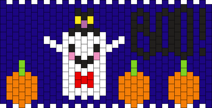Ghost With A Cat On Its Head Pony Bead Patterns | Holidays Kandi ...