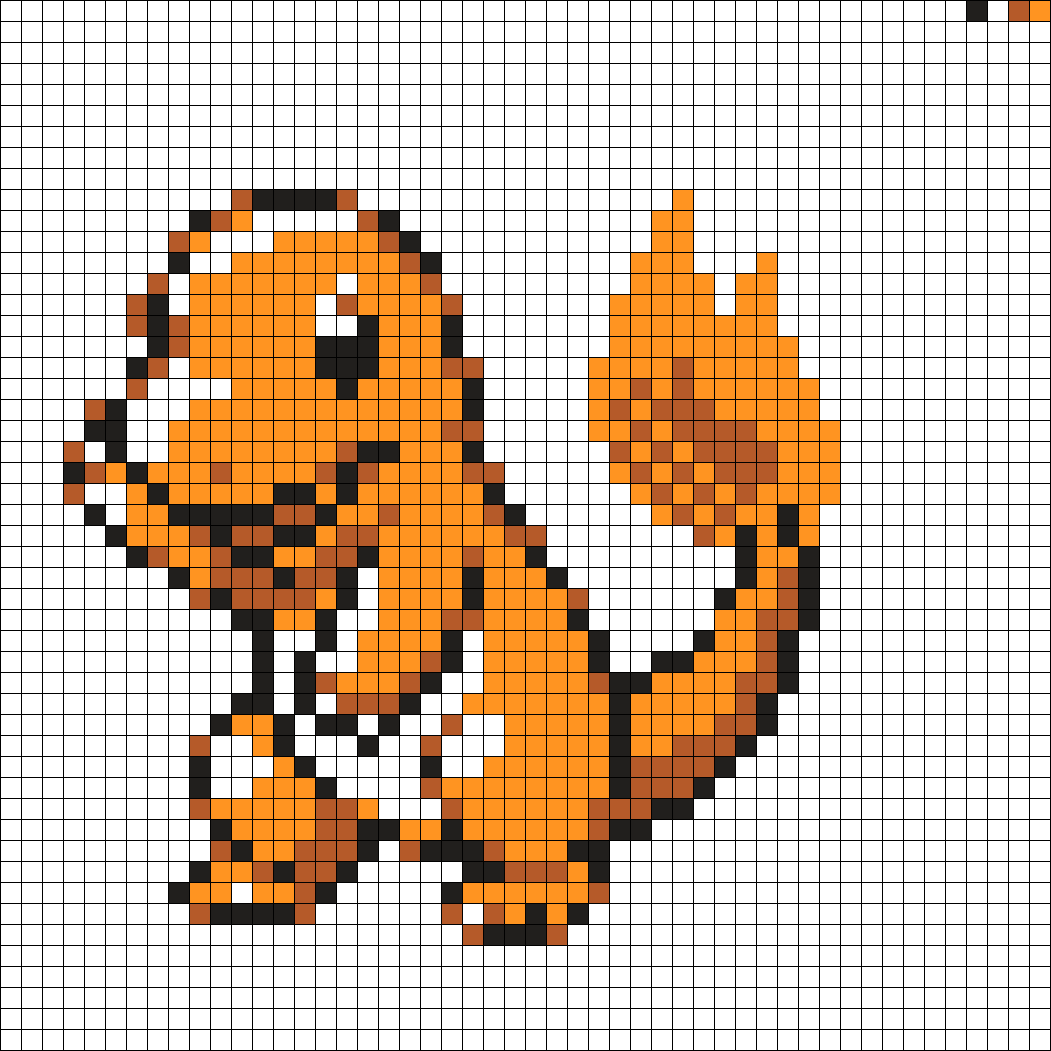 Charmander Gen 2 Sprite Perler Bead Pattern | Bead Sprites | Misc Fuse ...