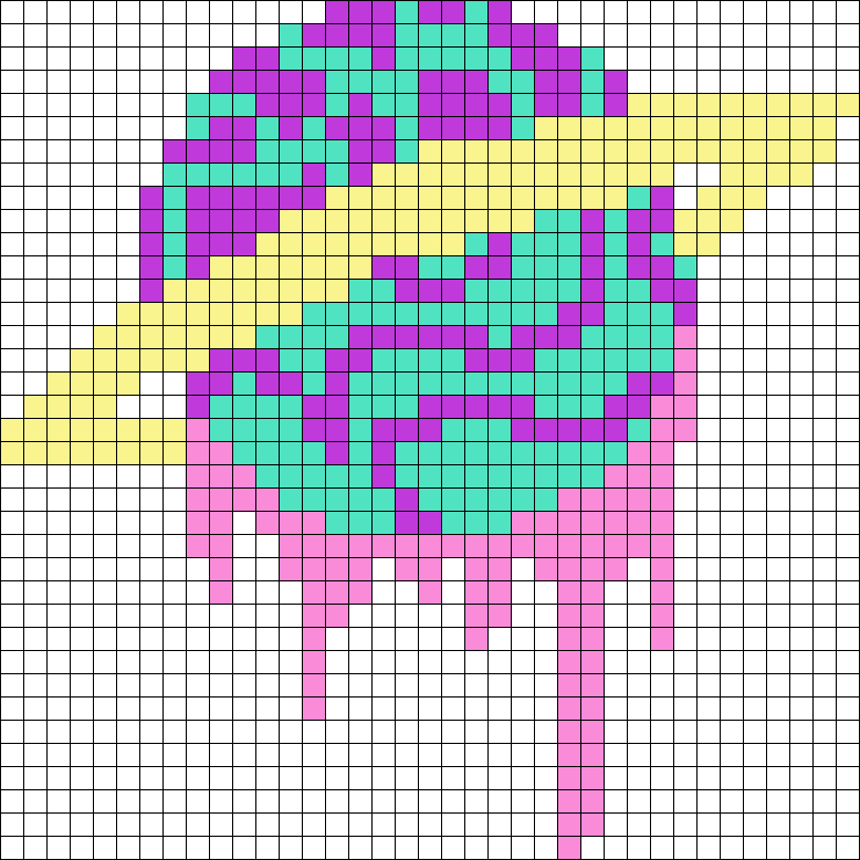 Pastel Saturn Perler Bead Pattern | Bead Sprites | Misc Fuse Bead Patterns