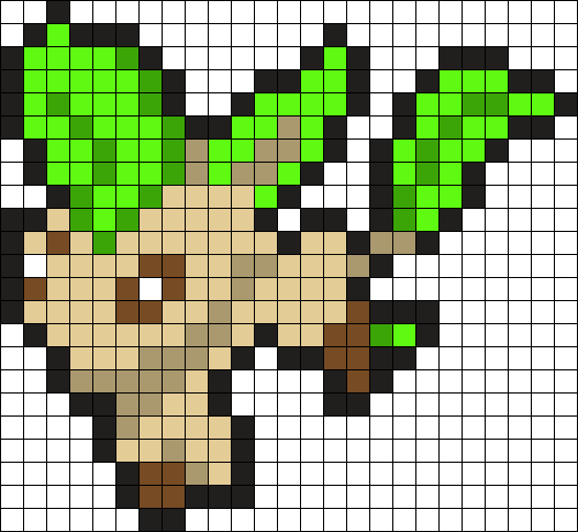 Pixel Leafeon Perler Bead Pattern | Bead Sprites | Misc Fuse Bead Patterns