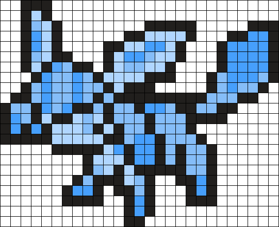 Pixel Glaceon Perler Bead Pattern | Bead Sprites | Misc Fuse Bead Patterns