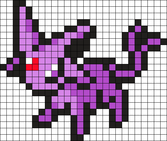 Pixel Espeon Perler Bead Pattern | Bead Sprites | Misc Fuse Bead Patterns