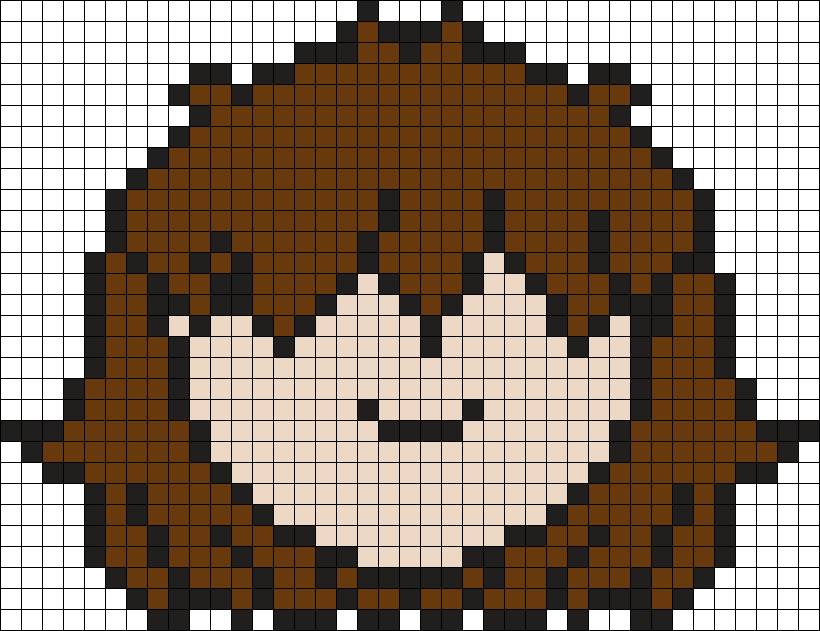 Short Scruffy Hair Pattern Perler Bead Pattern | Bead Sprites | Misc ...