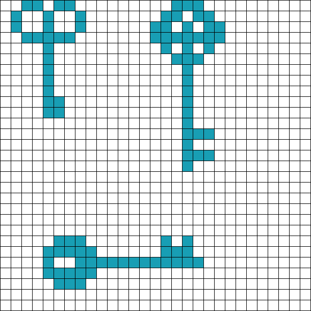 3 Keys Perler Bead Pattern | Bead Sprites | Misc Fuse Bead Patterns