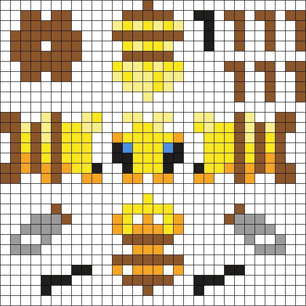 Minecraft Bee Perler Bead Pattern | Bead Sprites | Misc Fuse Bead Patterns
