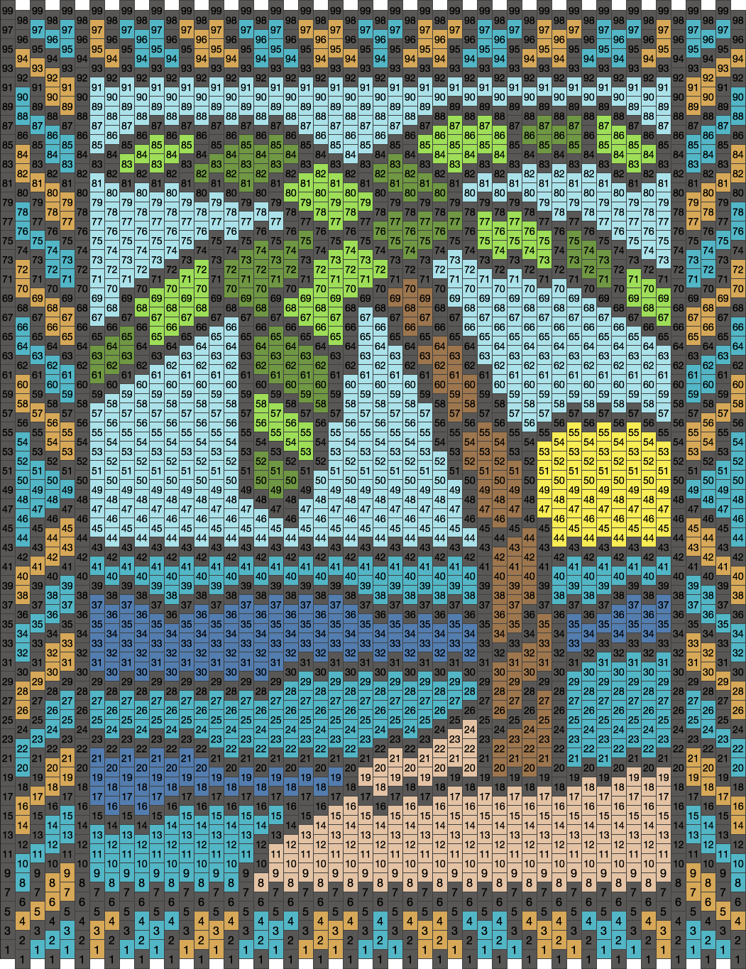 Palm Tree Pony Bead Patterns | Misc Kandi Patterns for Kandi Cuffs