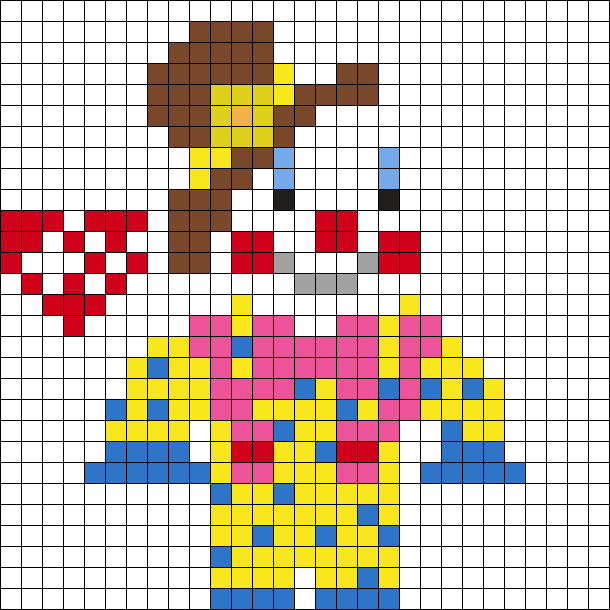 Juggles The Clown Bear Beanie Baby Perler Bead Pattern | Bead Sprites ...