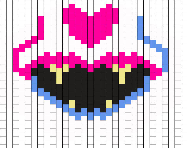 Blue And Pink Clown Variation Kandi Mask Pattern Pony Bead Patterns ...