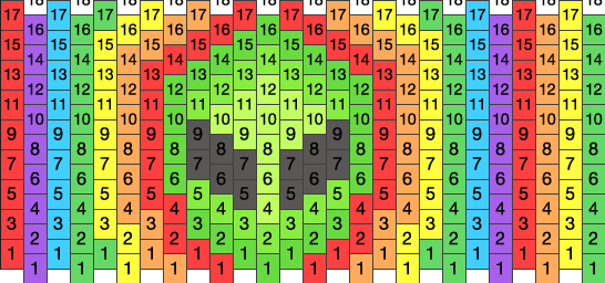 Rainbow Alien Cuff Pony Bead Patterns | Misc Kandi Patterns for Kandi Cuffs