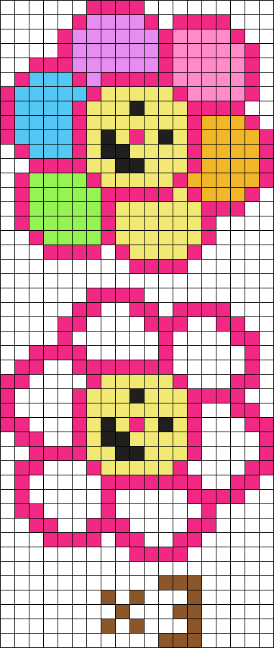 Flower Shaker Perler Bead Pattern | Bead Sprites | Misc Fuse Bead Patterns