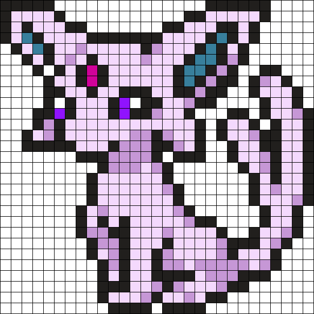 Espeon (small Pegboard) Perler Bead Pattern | Bead Sprites | Misc Fuse ...