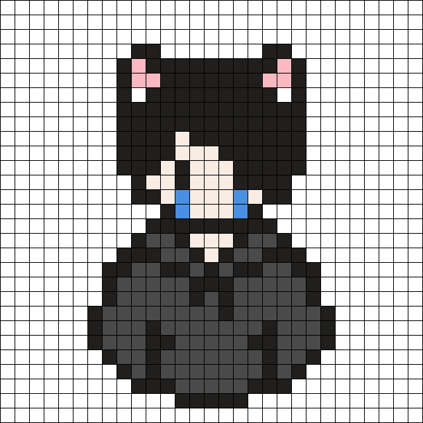 Sad Catboy Perler Bead Pattern | Bead Sprites | Misc Fuse Bead Patterns
