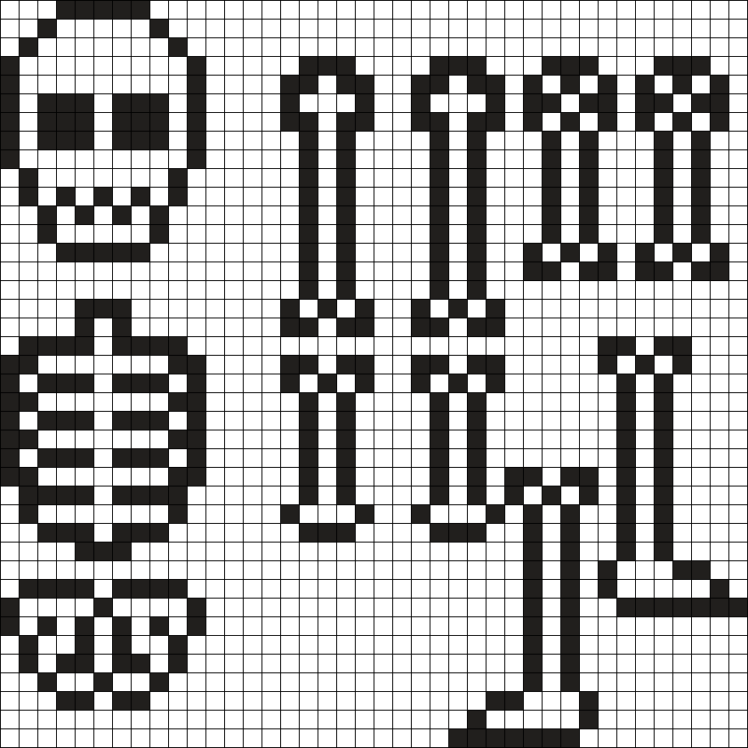 Dangly Skeleton Perler Bead Pattern | Bead Sprites | Misc Fuse Bead ...