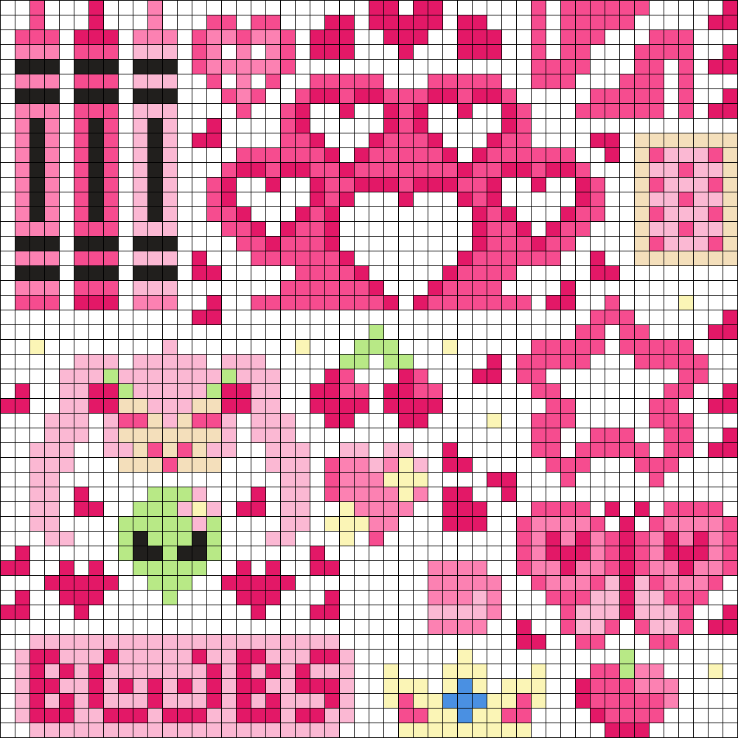 Pink Perler Sheet 2 Perler Bead Pattern | Bead Sprites | Misc Fuse Bead ...