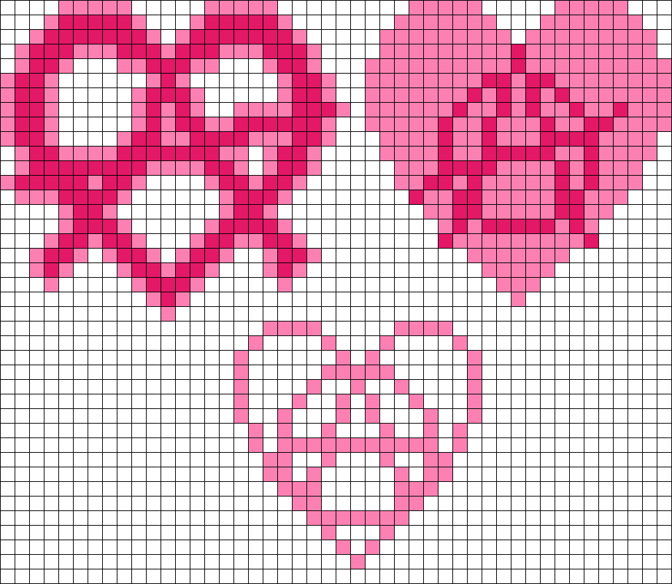 Pink Anarchy Heart Symbols Perler Bead Pattern | Bead Sprites | Misc ...