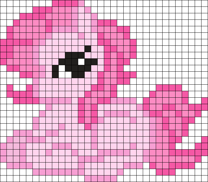 Pretty Pink Pony Perler Bead Pattern | Bead Sprites | Misc Fuse Bead ...