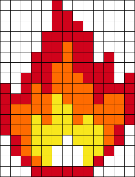 Fire Perler Bead Pattern | Bead Sprites | Misc Fuse Bead Patterns