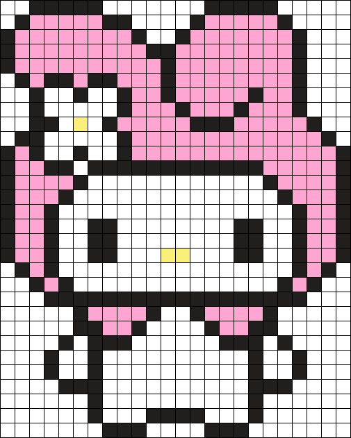 My Melody Perler Bead Pattern | Bead Sprites | Misc Fuse Bead Patterns