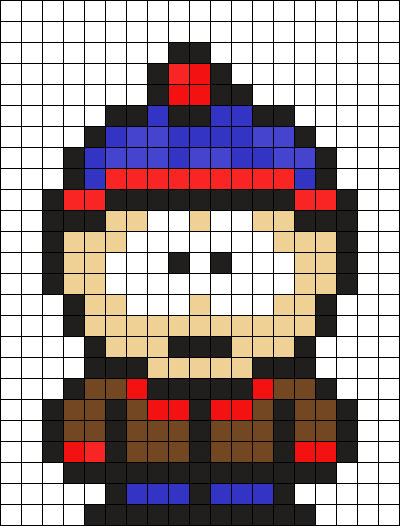 Stan Marsh South Park Perler Bead Pattern | Bead Sprites | Misc Fuse ...