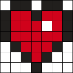 Small Minecraft Heart Perler Bead Pattern | Bead Sprites | Misc Fuse ...
