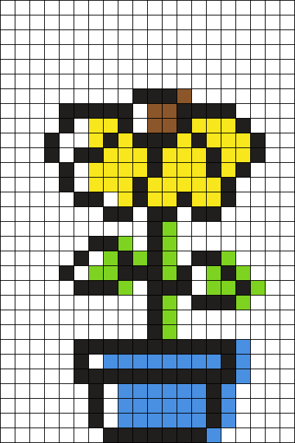 Sunflower Perler Bead Pattern | Bead Sprites | Misc Fuse Bead Patterns