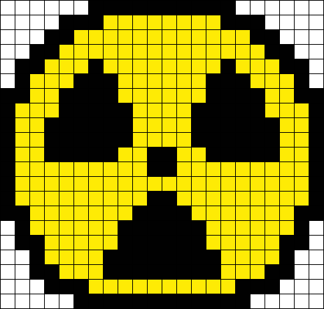 Radiation Symbol 3 Perler Bead Pattern | Bead Sprites | Misc Fuse Bead ...
