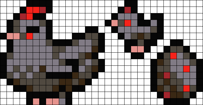 Void Chicken And Chick And Egg Perler Bead Pattern | Bead Sprites ...