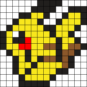 Pikachu Perler Bead Pattern | Bead Sprites | Misc Fuse Bead Patterns