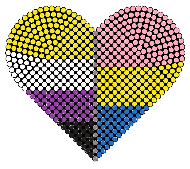 Non-Binary/Pan Heart (Big) Perler Bead Pattern | Bead Sprites | Misc ...