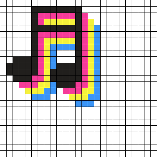 Cool Pride Pansexual Music Note Perler Bead Pattern | Bead Sprites ...