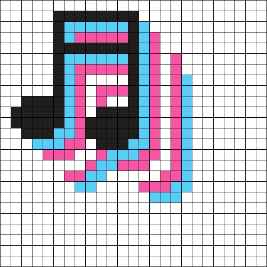 Cool Pride Transgender Music Note Perler Bead Pattern | Bead Sprites ...
