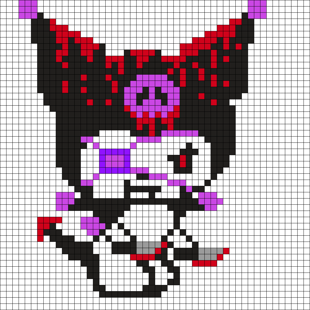 Killer Kuromi Perler Bead Pattern | Bead Sprites | Misc Fuse Bead Patterns