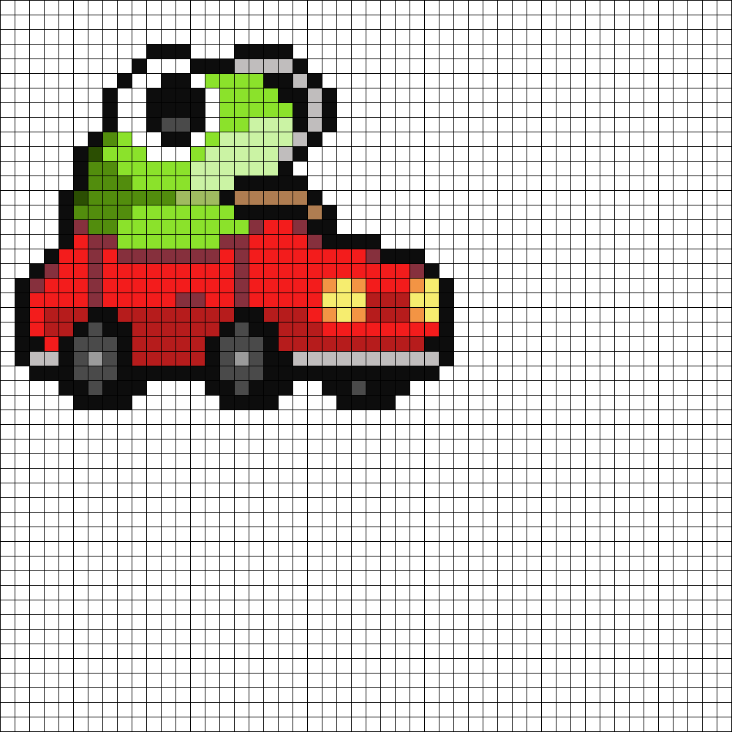 Froggie Frog In A Car *beep Beep* (not My Design) Perler Bead Pattern ...