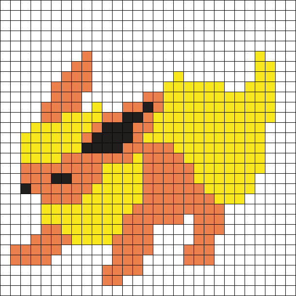 Flareon Perler Bead Pattern | Bead Sprites | Misc Fuse Bead Patterns