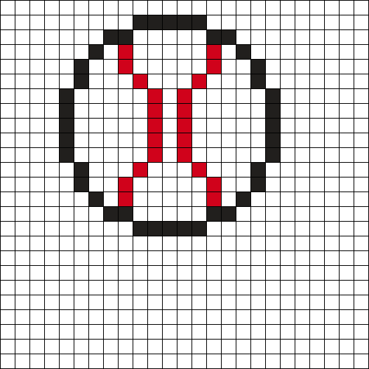 Baseball Perler Bead Pattern | Bead Sprites | Misc Fuse Bead Patterns