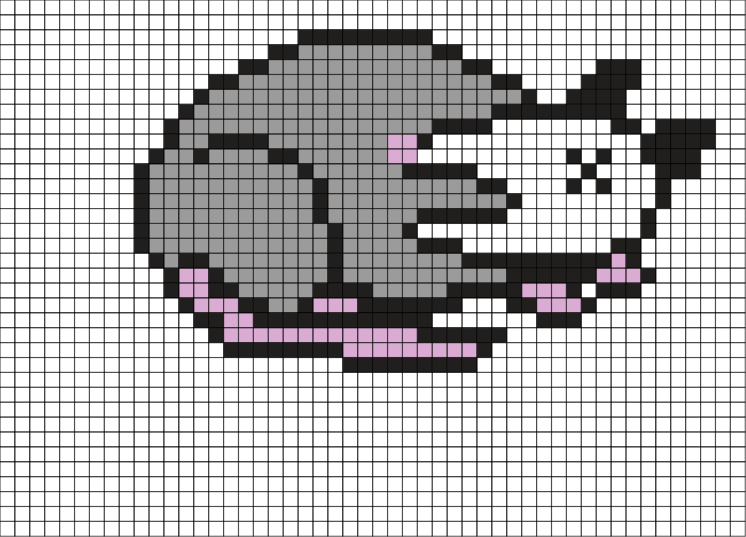 Opossum Perler Bead Pattern | Bead Sprites | Misc Fuse Bead Patterns