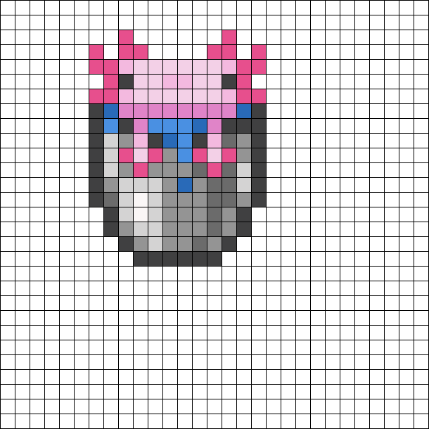 Minecraft Axolotl In A Bucket (Simplified Colors) Perler Bead Pattern ...
