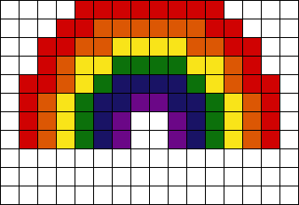 Pixel Rainbow Perler Bead Pattern | Bead Sprites | Misc Fuse Bead Patterns