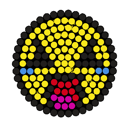 Screaming Emoji Face Round Circle Perler Bead Pattern | Bead Sprites ...