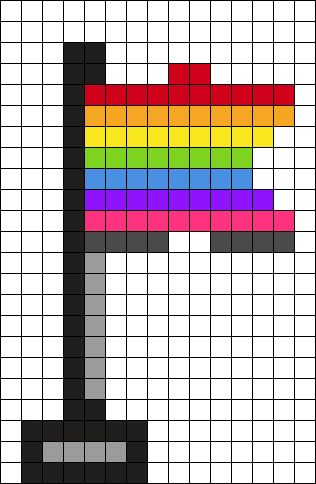 G** Pride Checkpoint Flag Perler Bead Pattern | Bead Sprites | Misc ...