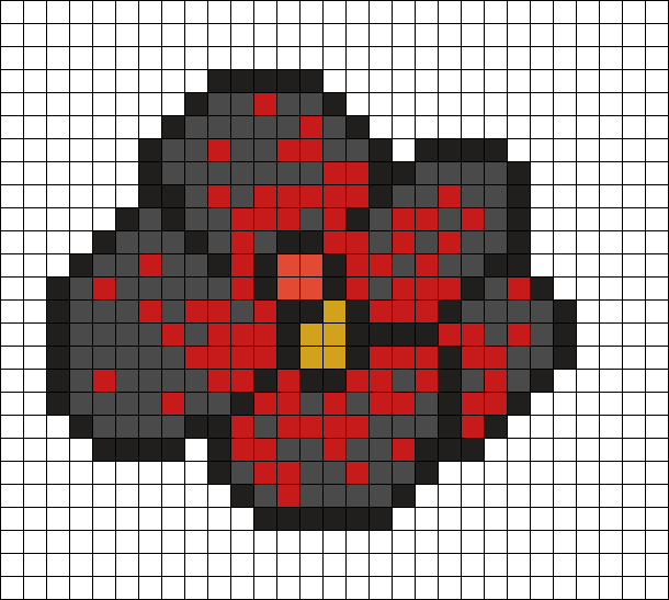 Blood Orchid Perler Bead Pattern | Bead Sprites | Misc Fuse Bead Patterns