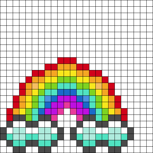 Rainbow Perler Bead Pattern | Bead Sprites | Misc Fuse Bead Patterns