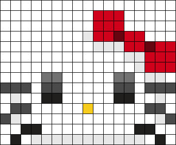Hello Kitty :3 Perler Bead Pattern | Bead Sprites | Misc Fuse Bead Patterns