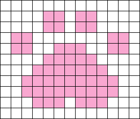 Pink Paw Print Perler Bead Pattern | Bead Sprites | Misc Fuse Bead Patterns