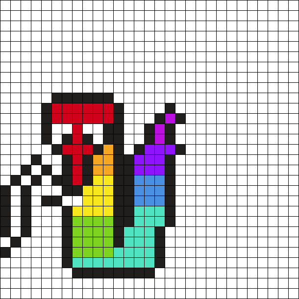 Pride Worm On A String Perler Bead Pattern | Bead Sprites | Misc Fuse ...