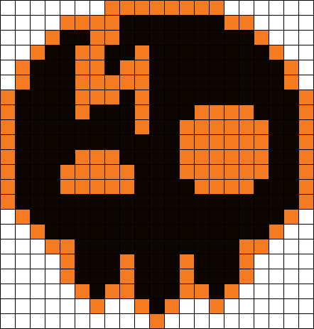 Living Tombstone Skull Logo W Outline Perler Bead Pattern | Bead ...