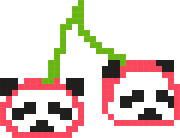 Panda Cherries Perler Bead Pattern | Bead Sprites | Misc Fuse Bead Patterns