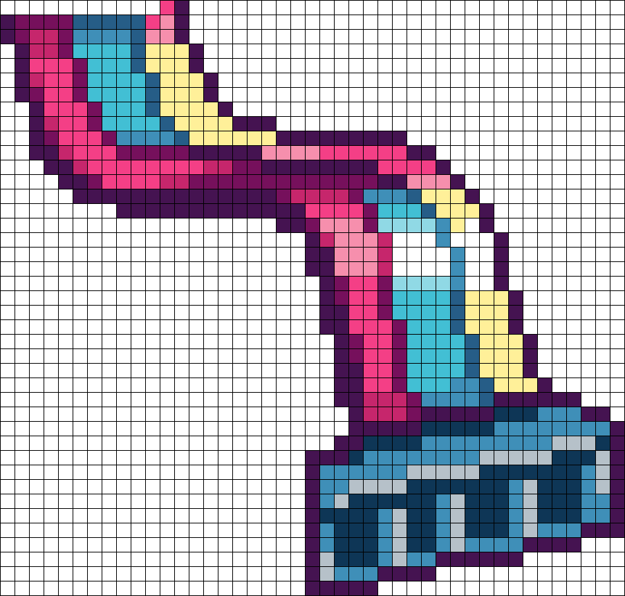 Giffany Ribbon R (Gravity Falls) Perler Bead Pattern | Bead Sprites ...