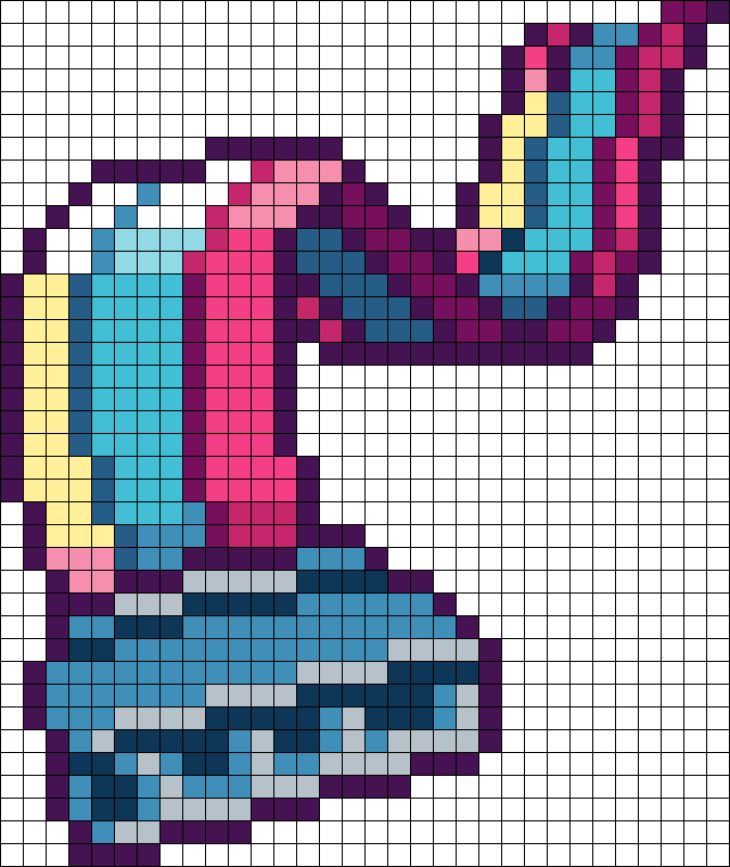 Giffany Ribbon L (Gravity Falls) Perler Bead Pattern | Bead Sprites ...