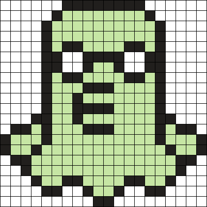 Echo The Tiny Ghost (Rhythm Heaven) Perler Bead Pattern | Bead Sprites ...